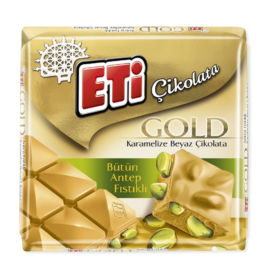 Eti Gold Caramelized Square Chocolate with Pistachio 60G