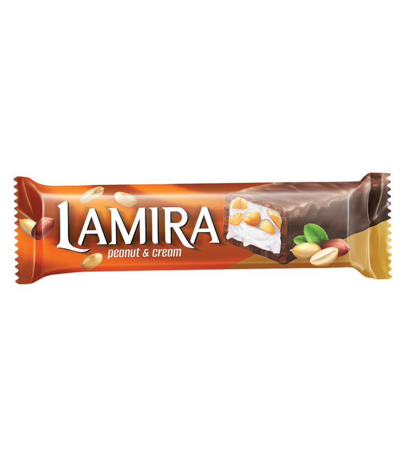 Lamira Peanut Chocolate Bar Orange Packaging 50G